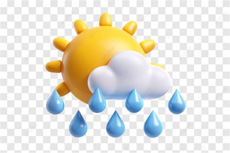 태양과 비가 내리는 구름 날씨 개념 3d 그림 태양 상 구름 Png 일러스트 및 이미지 에 대한 무료 다운로드 Pngtree