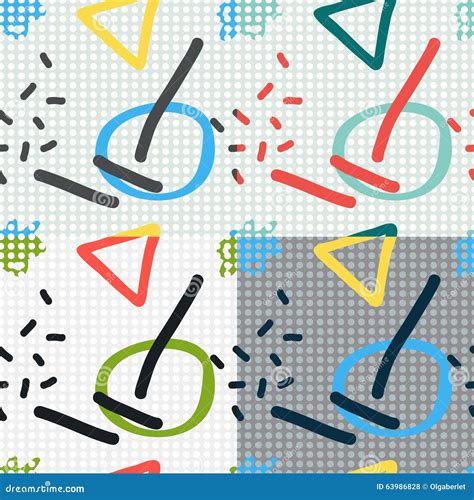 Modern Hand Draw Abstract Seamless Pattern Set Stock Vector Illustration Of Design Line 63986828