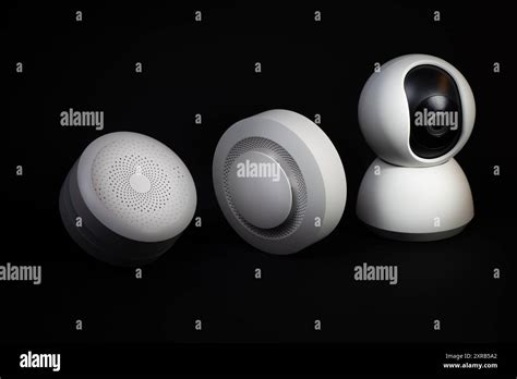 Smart Home Devices Home Automation Security System Isolated On Black