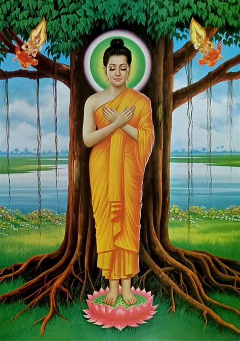 ภาพมงคลพระพุทธเจ้า ภาพปรางประจำวัน รูปภาพติดผนัง ขนาดภาพ 15x21 นิ้ว หรือ 38 Cm X 54 Cm