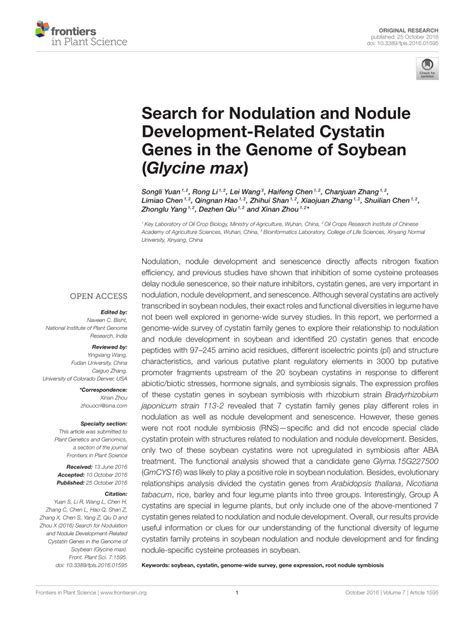 Pdf Search For Nodulation And Nodule Development Related Cystatin Genes In The Genome Of