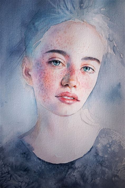 水彩画雀斑小女孩 露西学画画