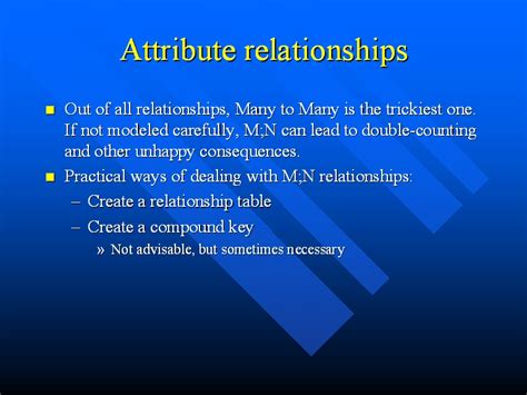 Attribute Relationships