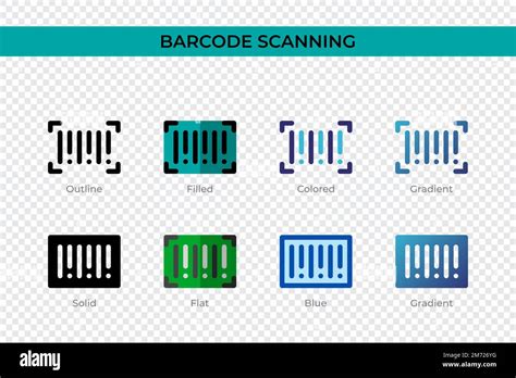 Barcode Scanning Icon In Different Style Barcode Scanning Vector Icons Designed In Outline