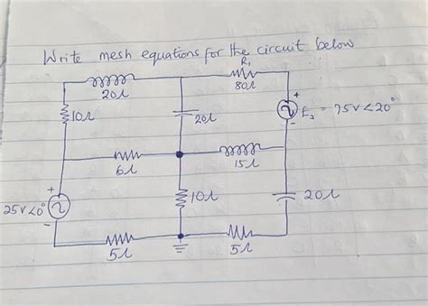solved write mesh equations for the circuit below