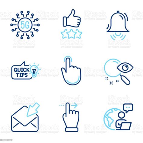 기술 아이콘이 설정됩니다 등급 별 터치 스크린 제스처 메일 기호 열기로 아이콘이 포함되어 있습니다 벡터 5g에 대한 스톡 벡터 아트 및 기타 이미지 Istock