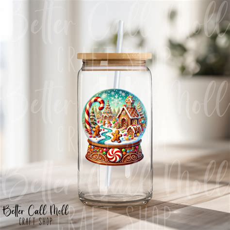 Gingerbread House Snow Globe Uv Dtf Decal Better Call Moll Craft Shop