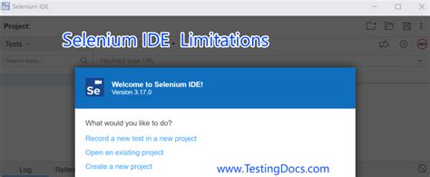 Selenium IDE Limitations TestingDocs Com