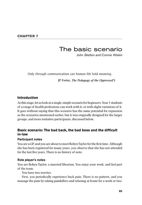 Pdf The Basic Scenario