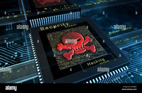 cyber crime security breach hacking computer protection piracy and data theft technology with