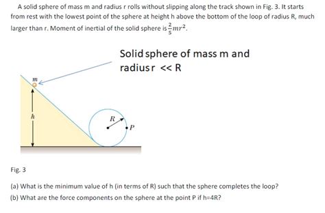 solved a solid sphere of mass m and radius r rolls without