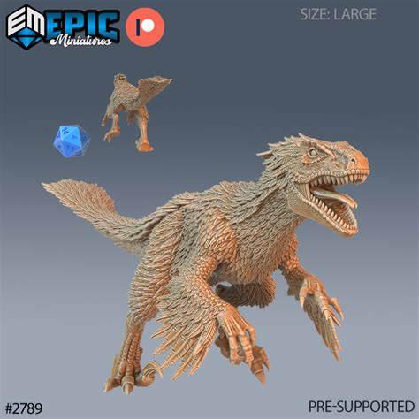 Descargar Feathered Raptor Ancient Hunting Dinosaur Draconic Lizard