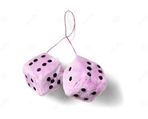 Pink Fuzzy Dice Isolated On A White Background Stock Image Image Of