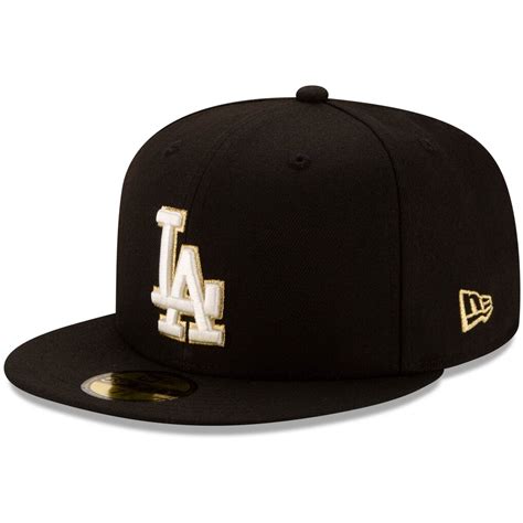 Mens Los Angeles Dodgers New Era Black Aka Patch 59fifty Fitted Hat