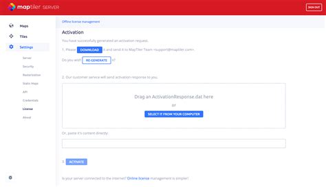 license activation in maptiler server offline guides self hosting