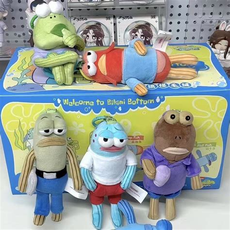 丑萌呆呆鱼可爱创意背包挂饰比奇堡居民们呆呆鱼公仔毛绒玩偶挂件 阿里巴巴