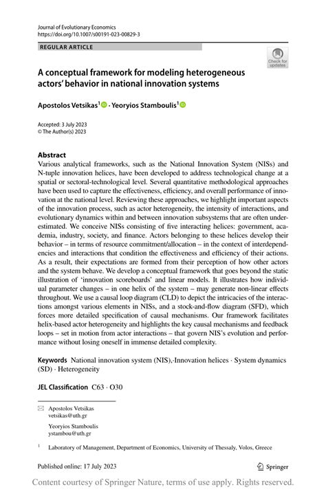 Pdf A Conceptual Framework For Modeling Heterogeneous Actors