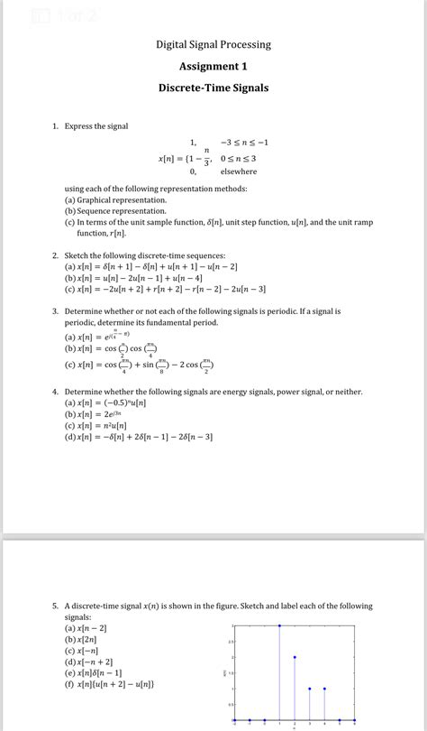 Solved Digital Signal Processingassignment 1discrete Time