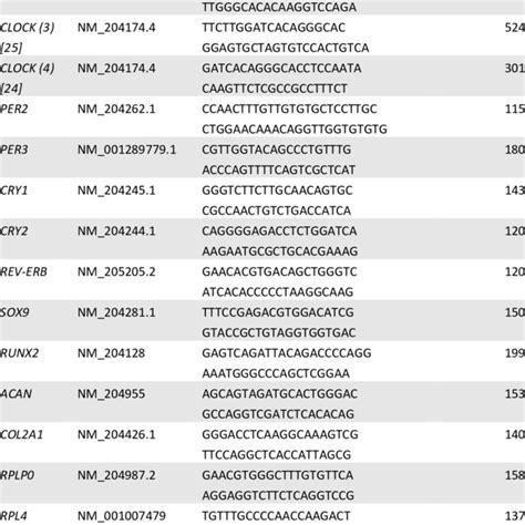 Forward And Reverse Primer Sequences Gene Accession Numbers And Download Scientific Diagram