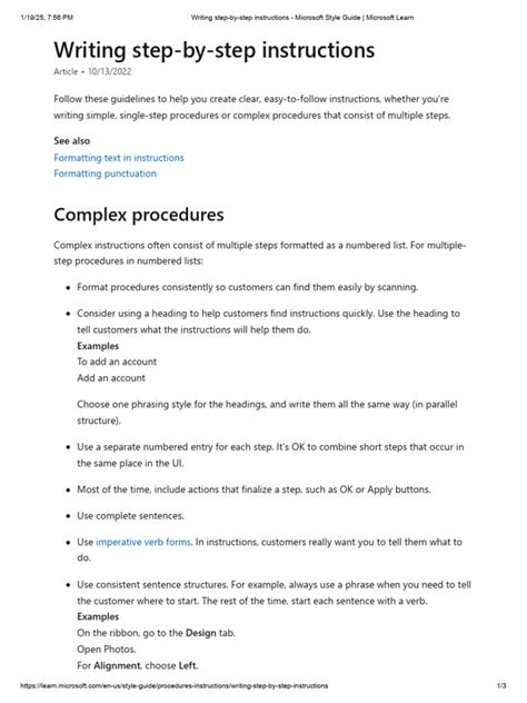 writing step by step instructions microsoft style guide microsoft
