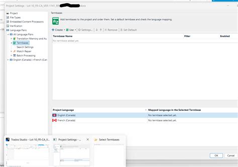 Unable To Open Select Termbases Window For Server Based Termbase 1