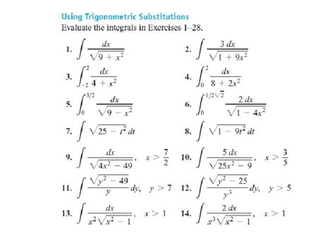 TRIGONOMETRIC SUBSTITUTION TRIGONOMETRIC SUBSTITUTION NOTE We Convert The