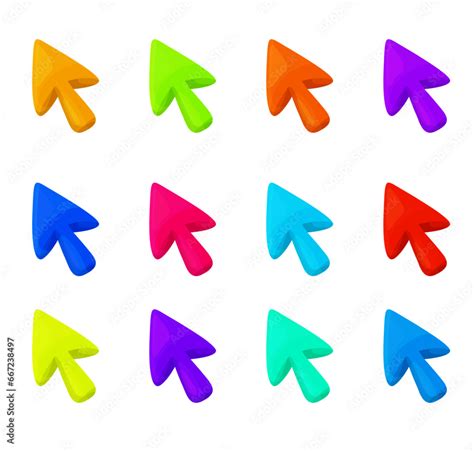 Cartoon Glossy Arrows Game Arrows Asset Cartoon Cursors And Pointers