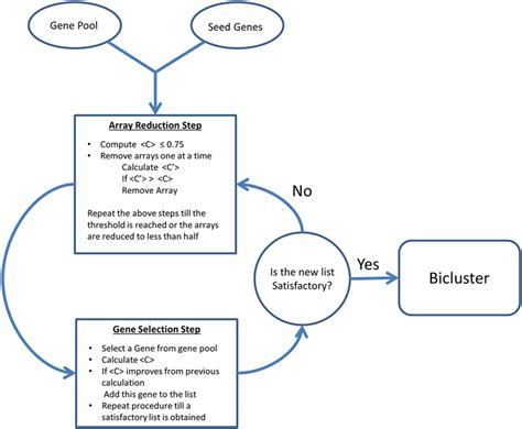 Flow Diagram Describing Biclustering Algorithm Seed Genes Are A