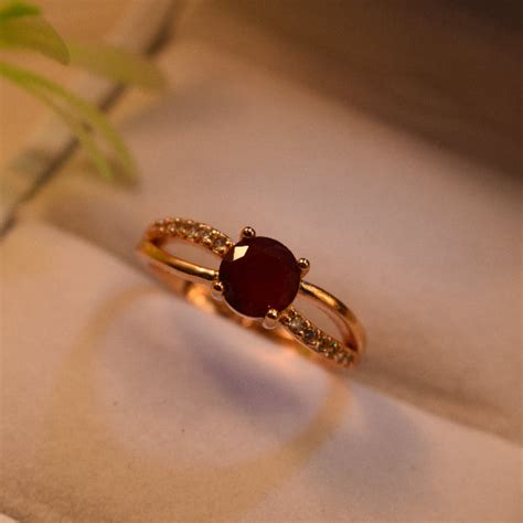Glamorous Design Gold Plated Real Stones Ring For Girlswomen