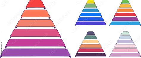 Ascending Pyramid Chart Diagram A Flat Pyramid Diagram Featuring Six