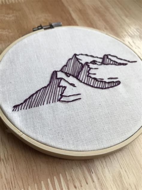 Mountain Embroidery Pattern Beginner Hand Embroidery Pattern Instant