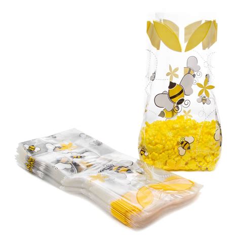 Clear Cello Candy Bags With Honey Bees 100 Piece Box Bestcandyshop