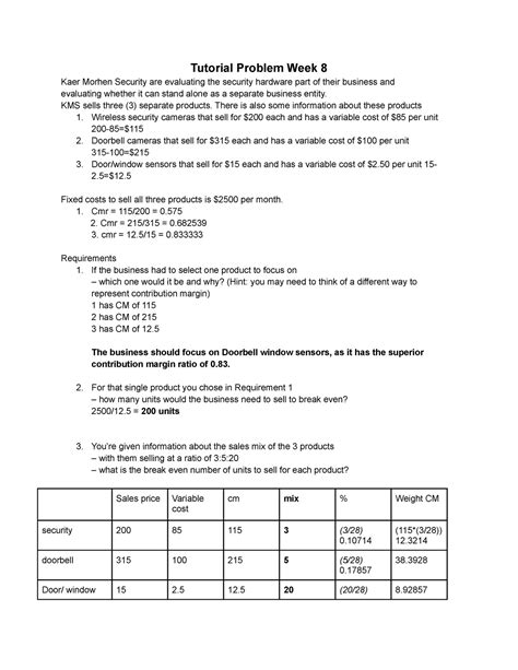 Week 8 Aaa Tut Problem Completed Week 8 Tutorial Work Tutorial Problem Week 8 Kaer Morhen