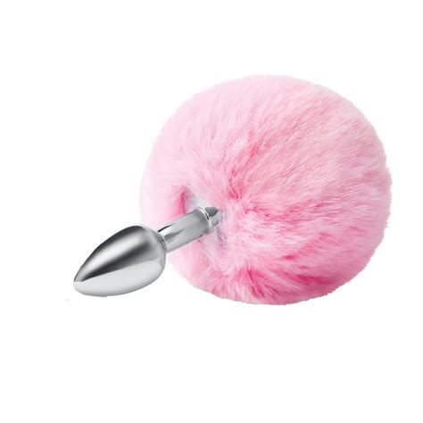 Pink Bunny Tail Butt Plug 3pc Playful Set With Claws And Douche The