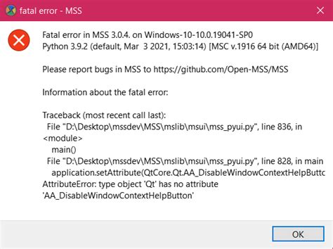 Attribute Error In Qt While Running Msspyuipy In Windows · Issue 985