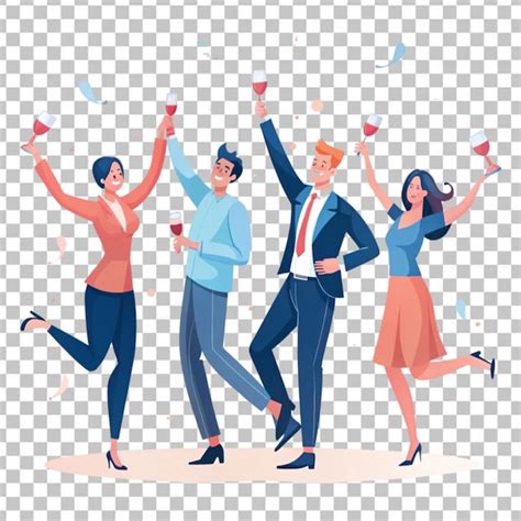 Tiny Business People Dancing Having Fun Illustration Premium Ai Generated Psd