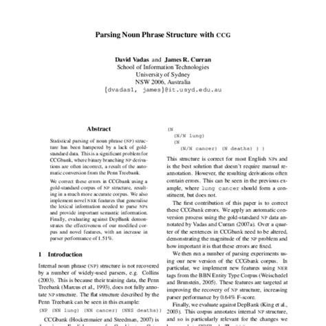 Parsing Noun Phrase Structure With Ccg Acl Anthology
