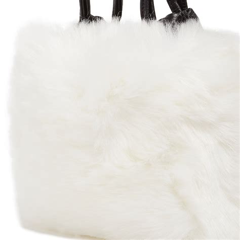 Tosca Blu White Small Faux Fur Bucket Bag Bluefly
