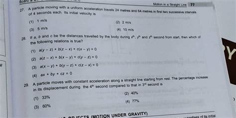 A Particle Moves With Constant Acceleration Along A Straight Line Startin