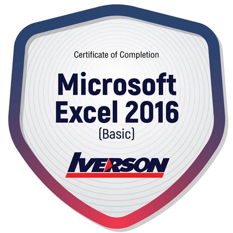 Microsoft Excel 2016 Basic Credly