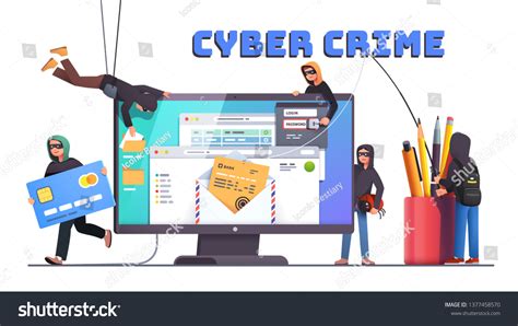 Hackers Cyber Criminals Phishing Stealing Private Stock Vector Royalty Free 1377458570