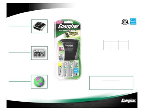 CHDC Datasheet Pages ENERGIZER NiMH Battery Charger