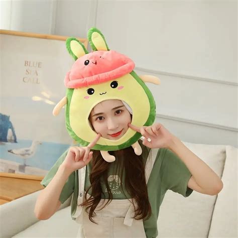 아보카도 모자 만화 과일 모자 재미있는 귀여운 축제 할로윈 카니발 파티 애니메이션 코스프레 남녀공용 Aliexpress