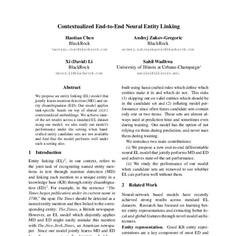 Contextualized End To End Neural Entity Linking Acl Anthology