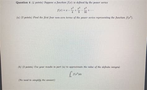 solved question 4 4 points suppose a function is