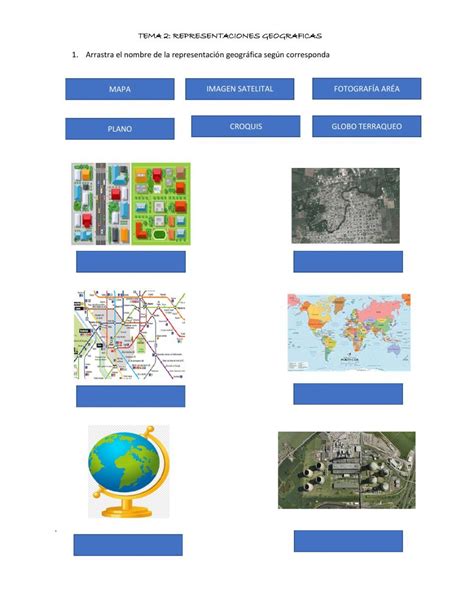 Tipos De Representaciones Geográficas Worksheet