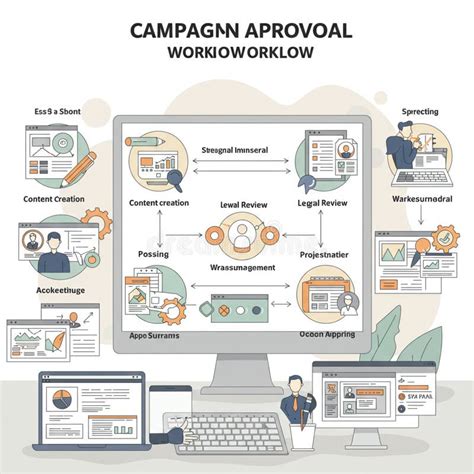 A Diagram Depicts A Campaign Approval Workflow With Various Stages