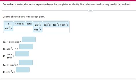 Solved For Each Expression Choose The Expression Below That Chegg Com