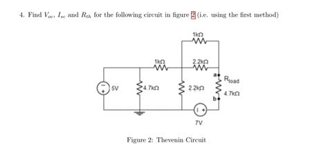 Solved 4 Find Voc Isc And Rth For The Following Circuit In Figure 2 Course Hero