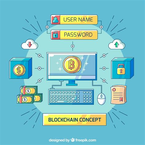 블록 체인 인포 그래픽 무료 벡터